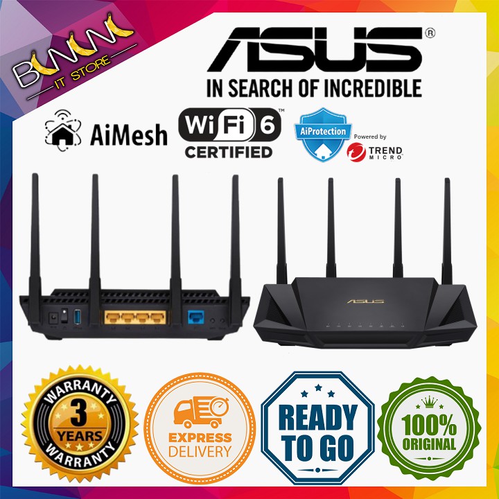 Asus router rt-ax3000 ax3000 dual band wifi 6 router mu-mimo and ofdma ...