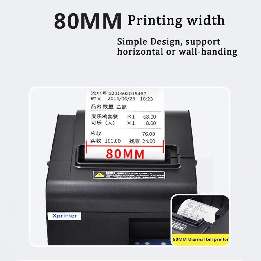 TERLARIS!! XPrinter Thermal Receipt Printer 80mm Print Resit Support ...