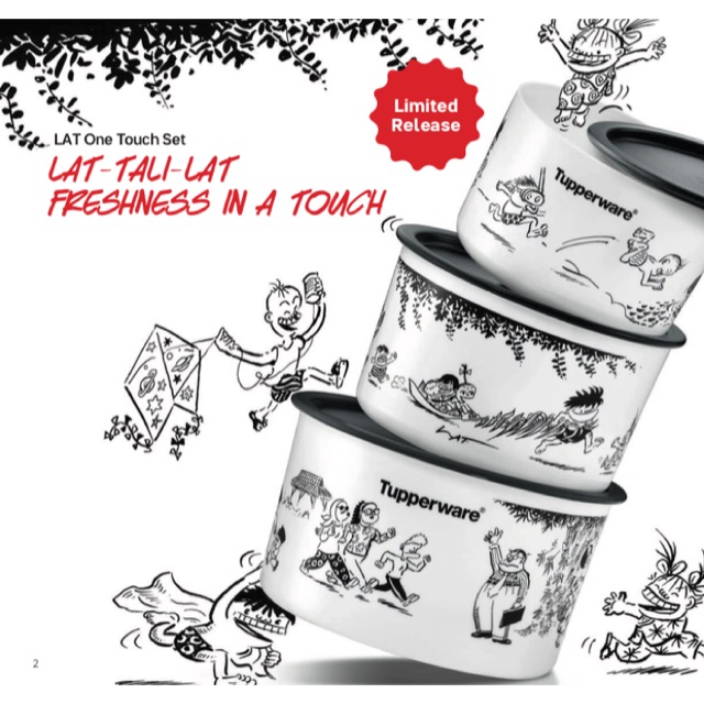 Tupperware LAT One Touch Topper Print Series 4pcs Topper Limited ...