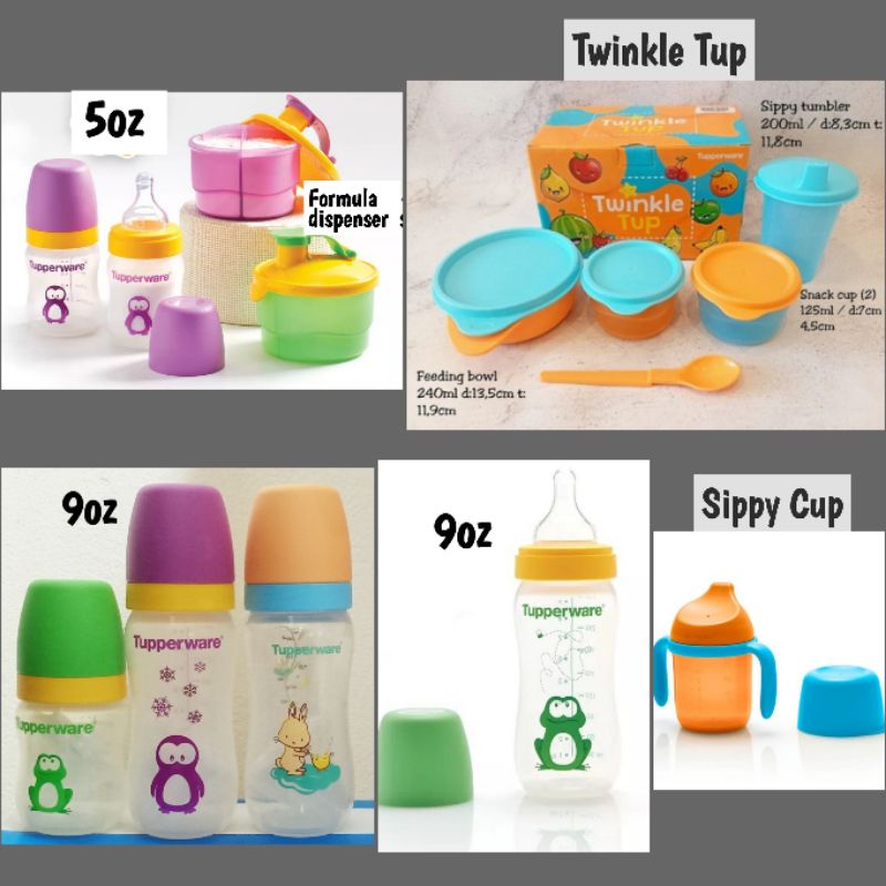 Tupperware Botol Bottle Susu 9oz 5oz Milk Formula Dispenser Twinkle tup ...