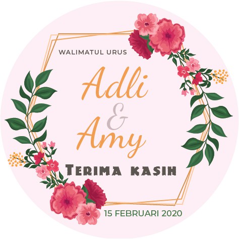 1PCS ⛔🔈 [READY STOCK][BELI 100 PCS + 5]STICKER CUSTOM GOODIES, WEDDING ...