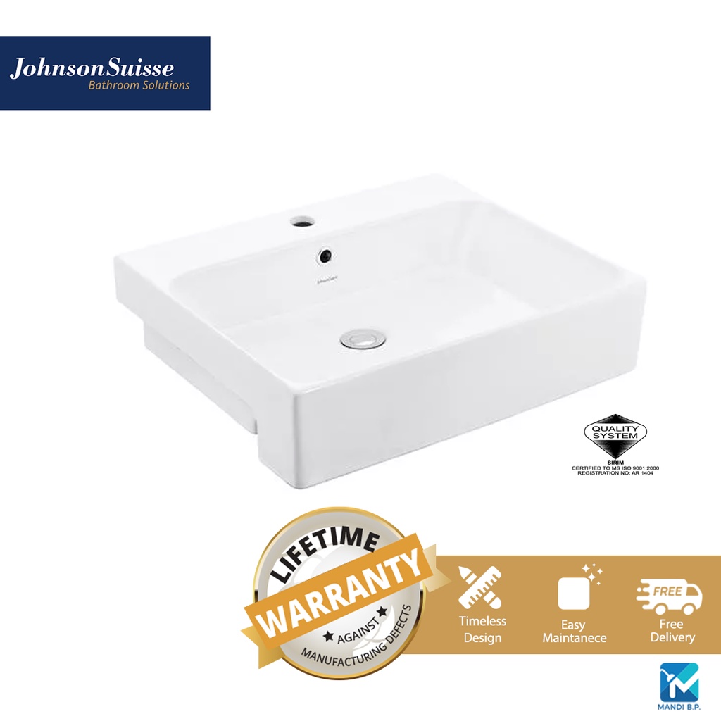 Johnson Suisse Gemelli Rectangular 550 Semi-recessed Basin / Bathroom ...