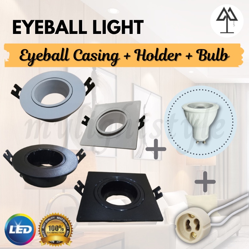 [Eyeball Set] 7W 5W LED EYEBALL CASING WITH GU10 BULB FITTING FRAME ...