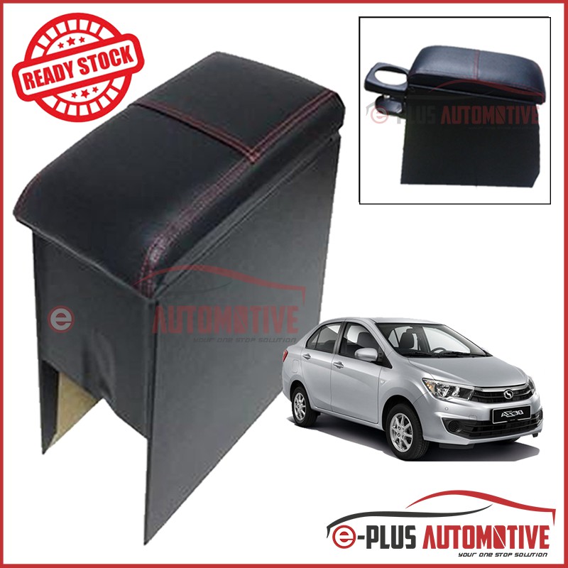 Perodua Bezza Car Black Pvc Red Line Central Armrest Arm Rest Console ...