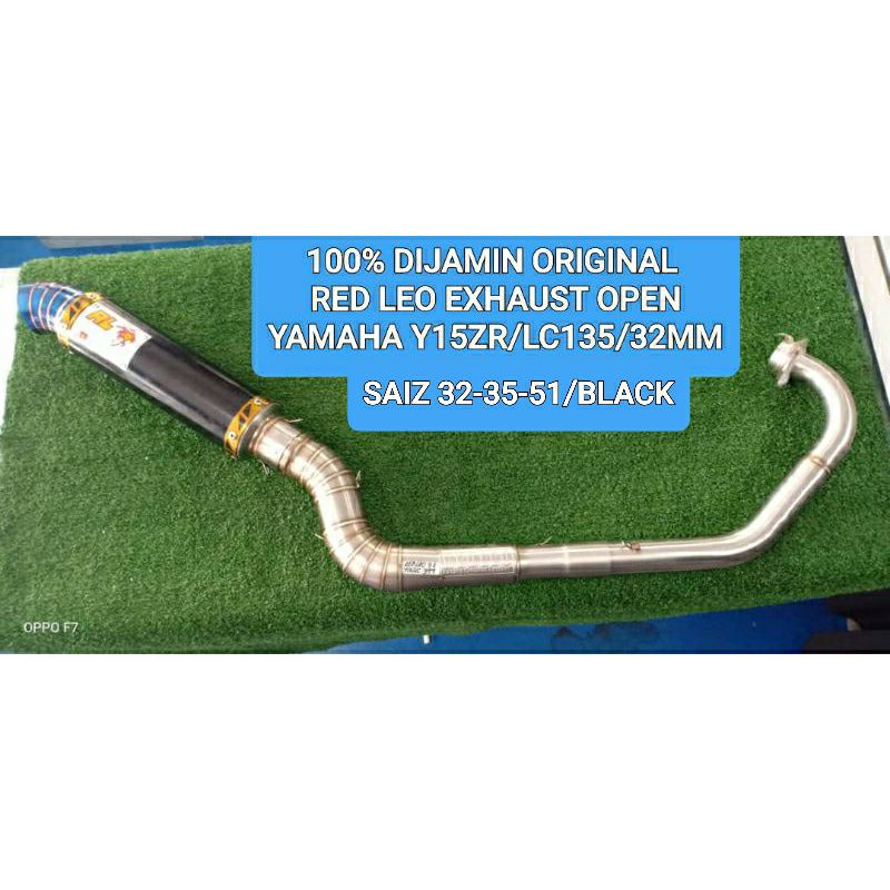 RED LEO EXHAUST OPEN EXZOS 32-35-51 BLACK YAMAHA Y15ZRV1/Y15ZR V2/LC135 ...