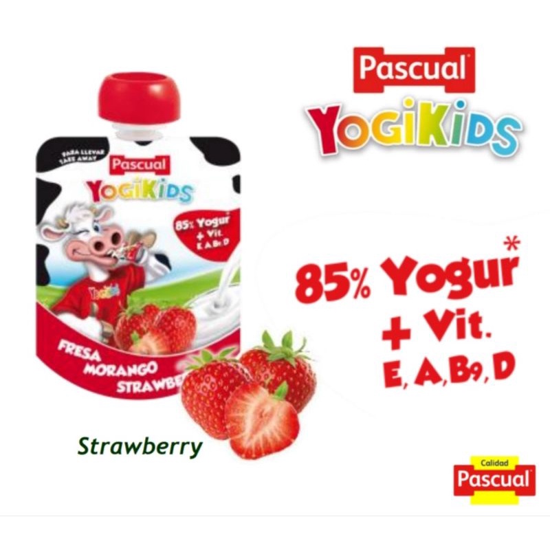 Pascual YOGIKIDS Pouch Strawberry from Spain | HALAL | Yogurt 80g ...
