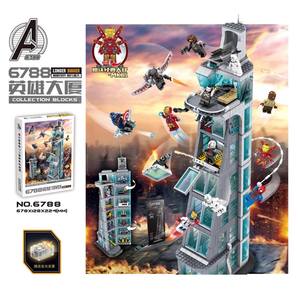 AVENGERS STAR TOWER MOC BUILDING BLOCK (6788) | Shopee Malaysia