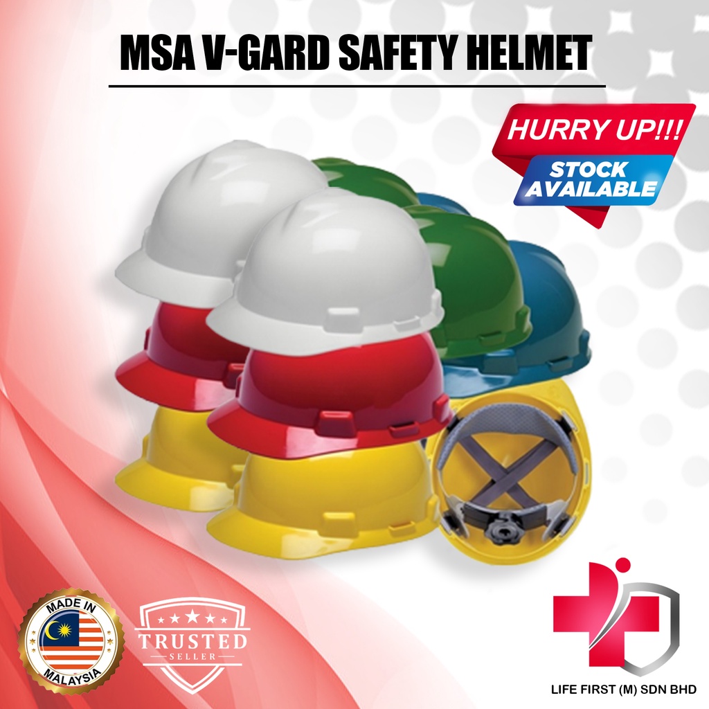 MSA V-GARD SAFETY HELMET / HEAD PROTECTIVE / TOPI KESELAMATAN | Shopee ...