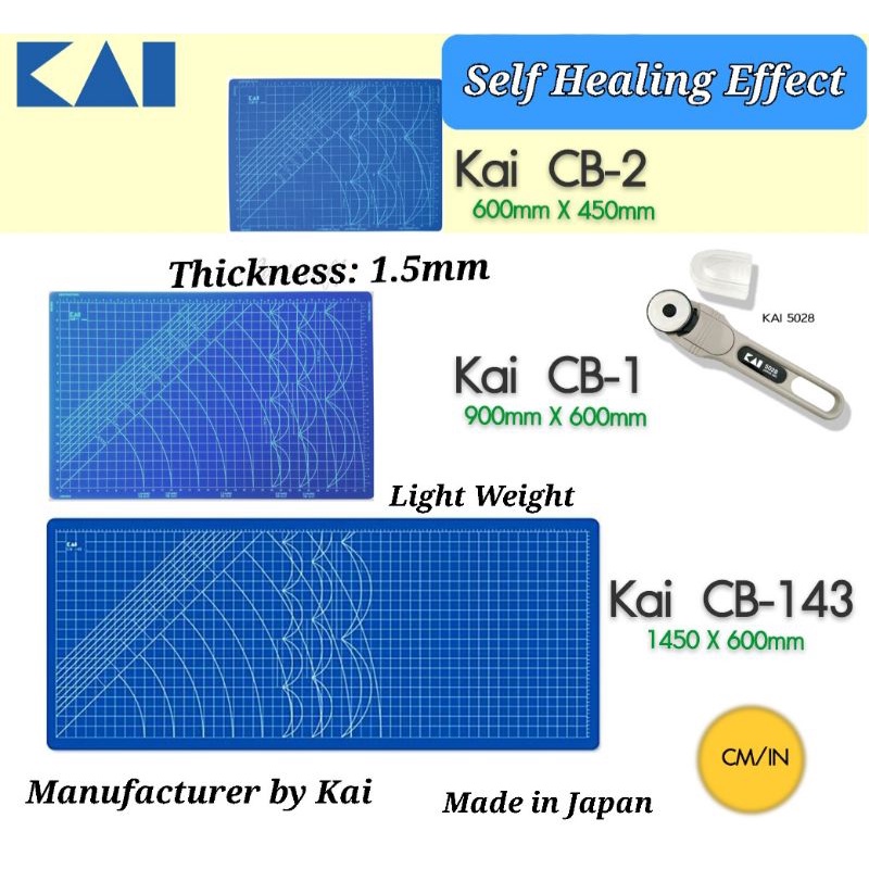 Kai Cutting Mat Board with Self Healing effect for Quilting Patchwork ...
