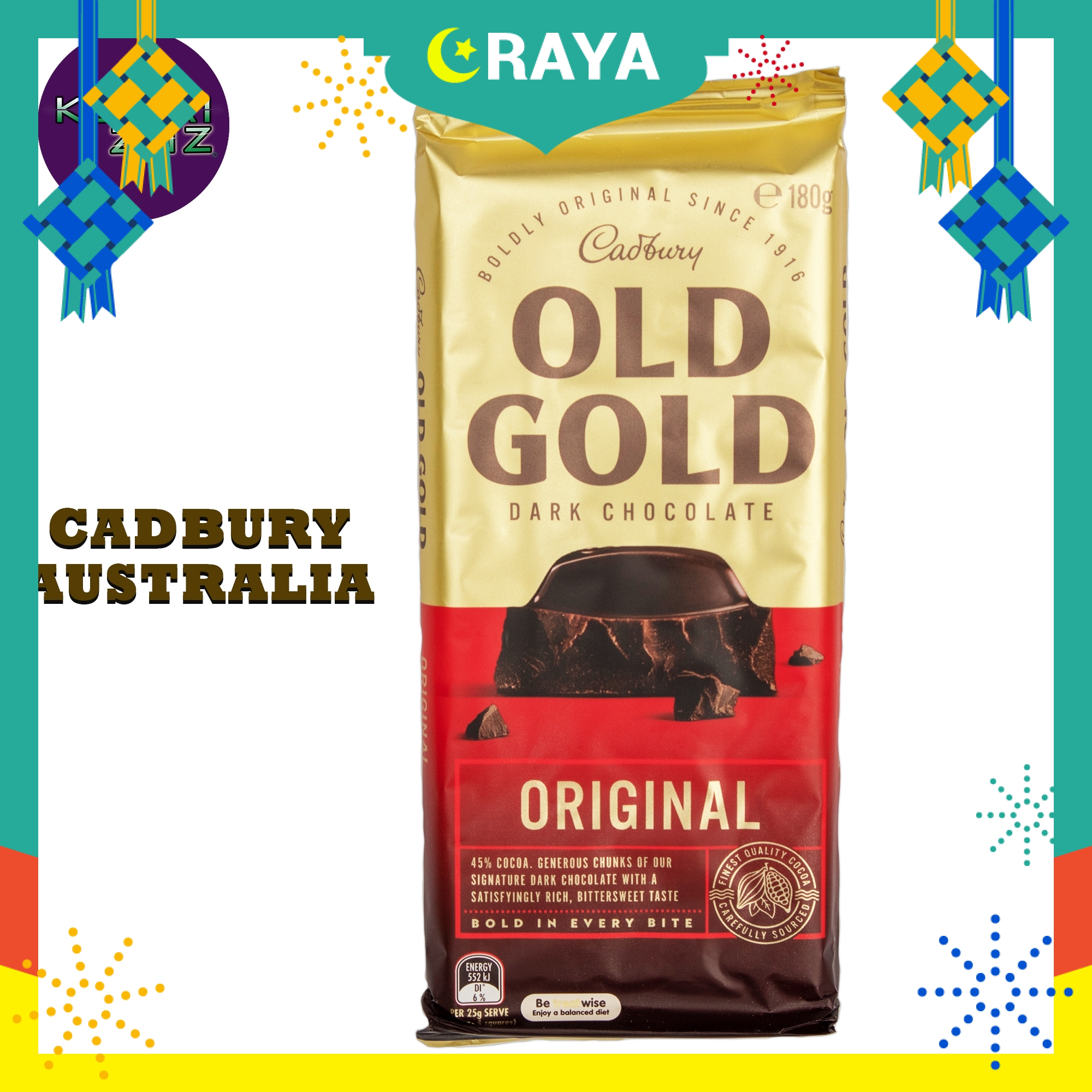 Chocolate Cadbury OLD GOLD ORIGINAL Dark Chocolate Bar 180g Coklat ...