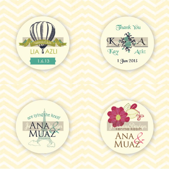 Sticker Kahwin / Terima Kasih / Wedding Thank You Sticker Custom Shape ...