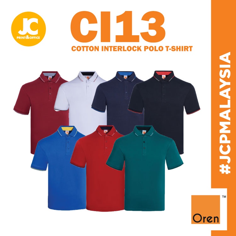 OREN SPORT Unisex Cotton Interlock Polo Tee - White Navy Black Red Maroon Royal Midnight Green ...