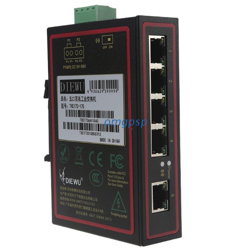 Og [READY STOCK] Industrial 5 Port Ethernet Switch Din-Rail 10/100 ...