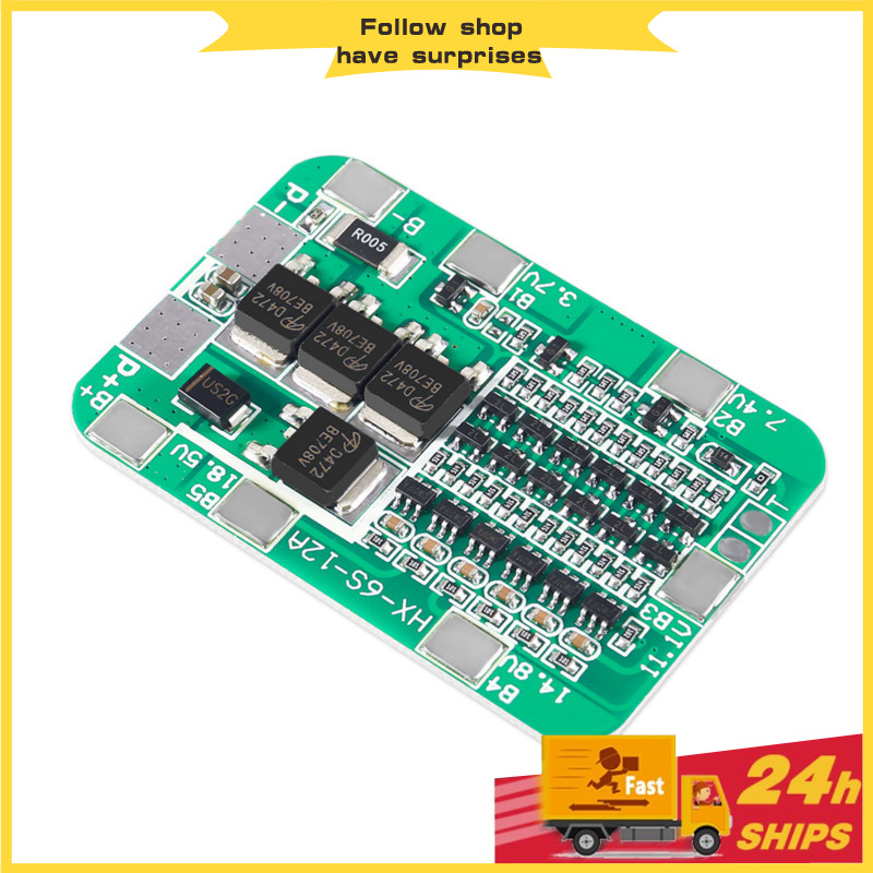 24v 6s 15a pcb bms protection board, 18650 lithium battery cell module ...