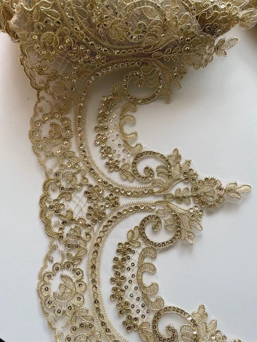 1 Meter Gold Color Border Lace Premium Designer Border Lace for Wedding ...