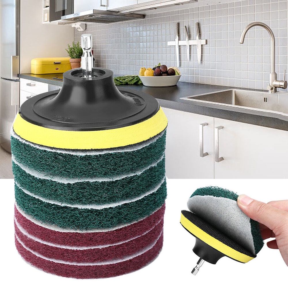 Brush Power Scrubber Scrub Pad Scrub Pads 4" Drill Power Brush Tile ...