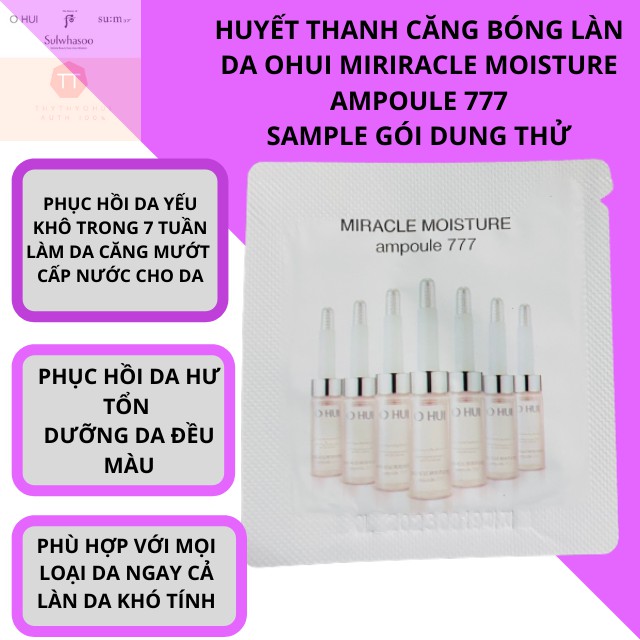 10 Packs of Ohui 777 Ampoule moisturizing and shine Serum 10 Sample ...