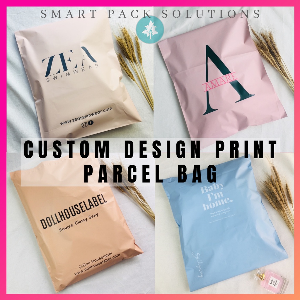 Custom Design Logo Print Pastel Matte Parcel Bag Courier Bag Packaging
