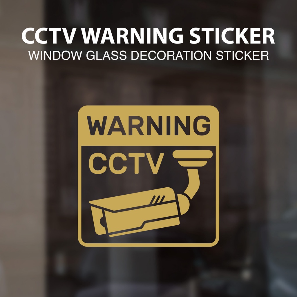 [Sticker] CCTV Warning Sticker Custom Made - Glass / Window Decal ...