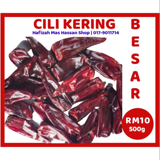 [HOT SALE] CILI KERING SAIZ BESAR (TAK PEDAS) 500G | Shopee Malaysia