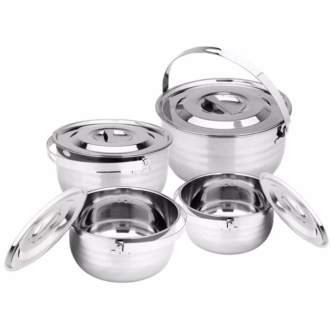 Stainless Steel Soup Pot With Hanger Indian Cooking Stock Pots Camping ...