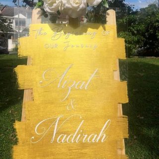 ACRYLIC BOARD PAINTED A3 & A2 saiz (wedding sign) | Shopee Malaysia