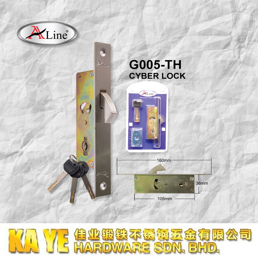 Aline G005-TH Cyber Lock Handle Entrance Iron Door Gate Lock Set ...