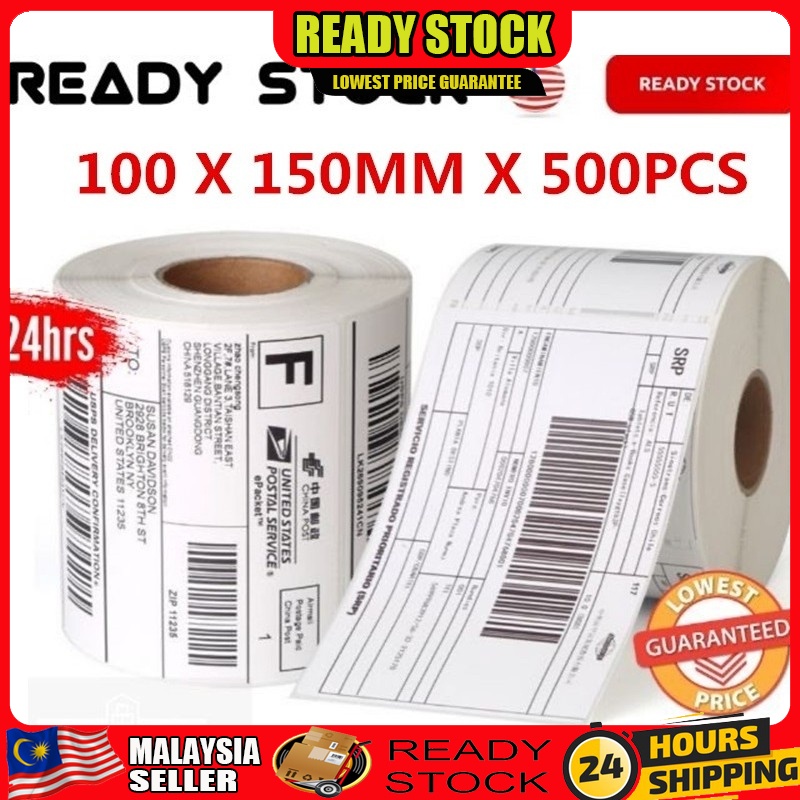 Shopee | Lazada - A6 Thermal Label 500PCS Thermal Printer Waybill ...