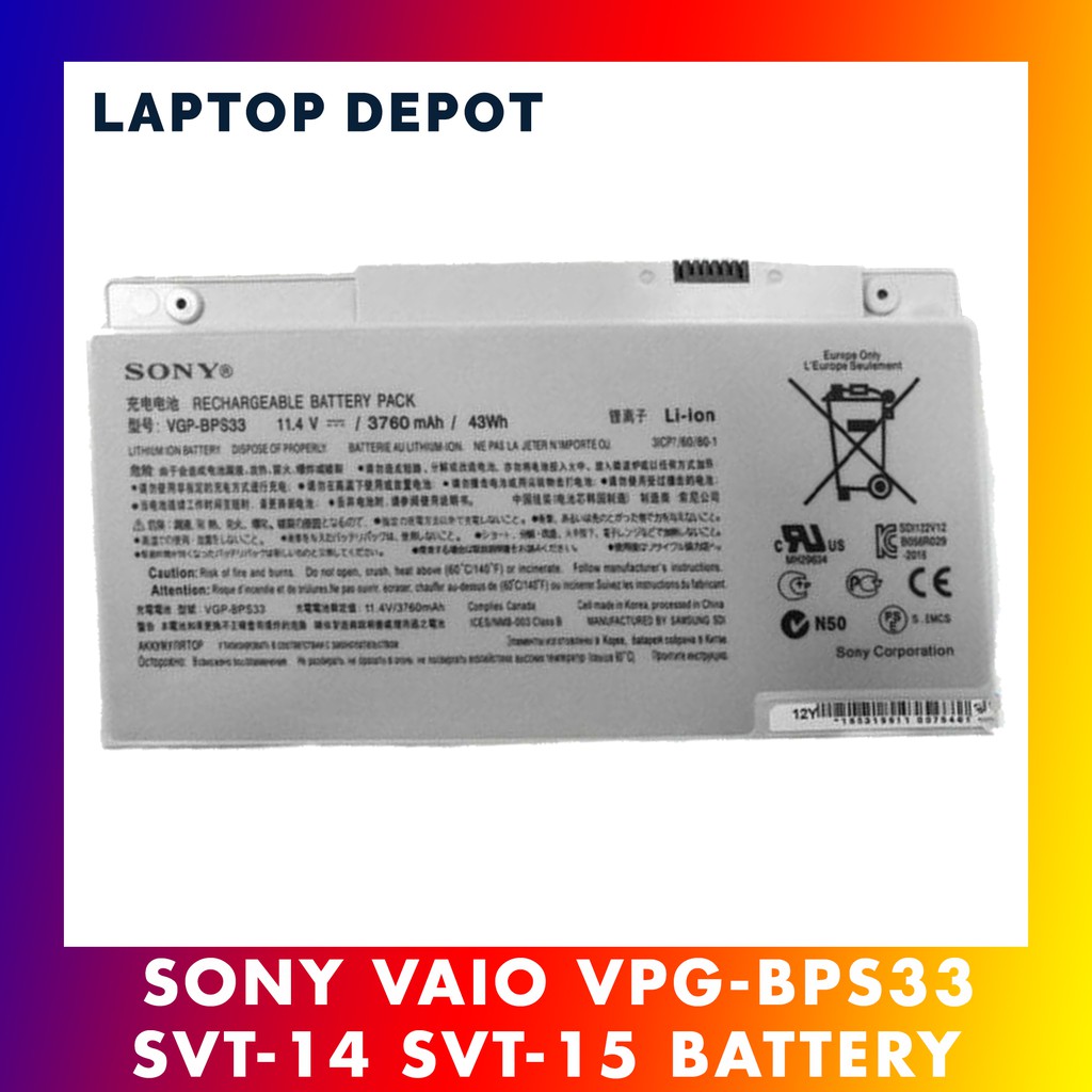 Sony VGP-BPS33 Vaio SVT-14SVT-15 Series Original Replacement Battery | Shopee Malaysia