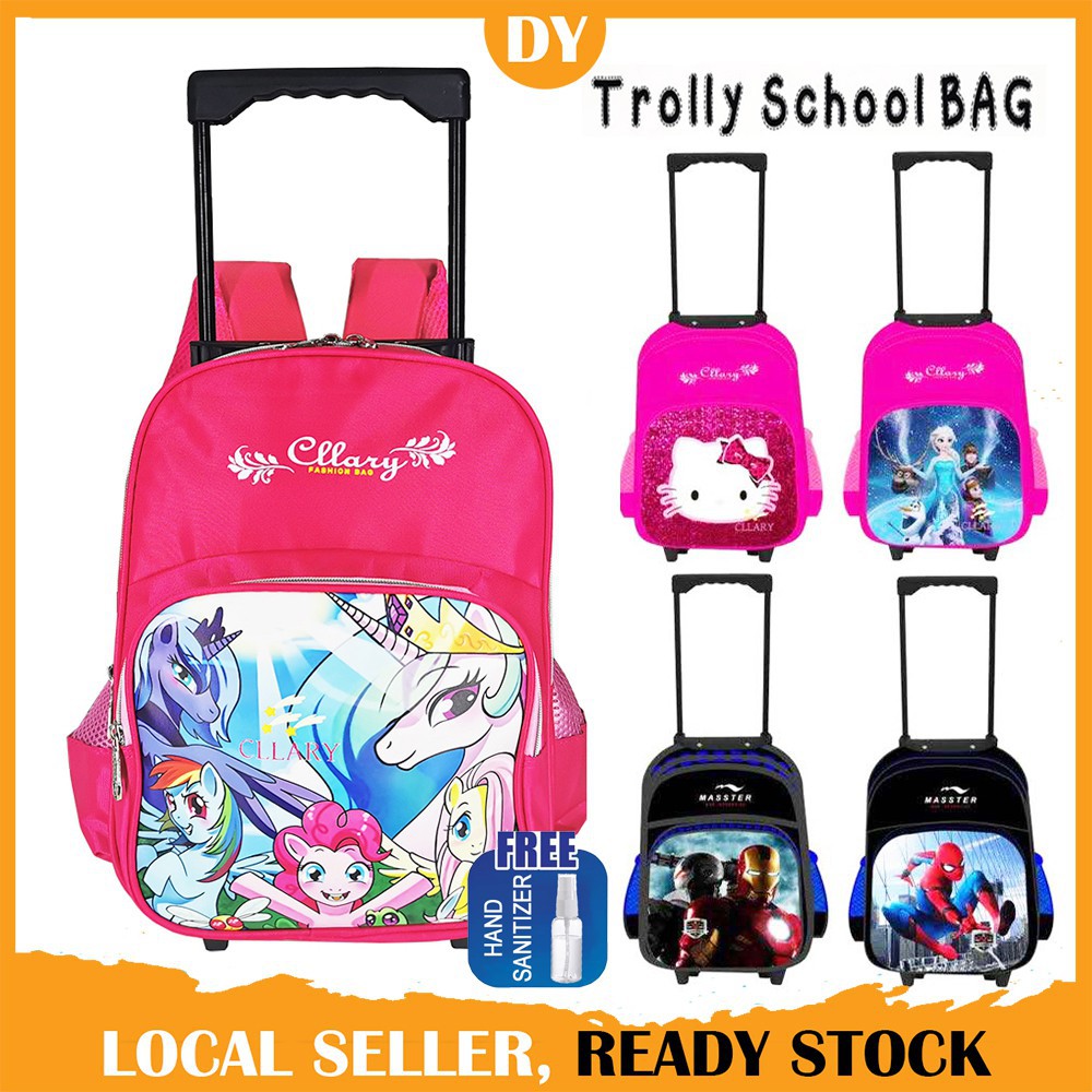 ⭐spiderman Trolley School Backpack Primary Student Bag with 2 Wheels ...