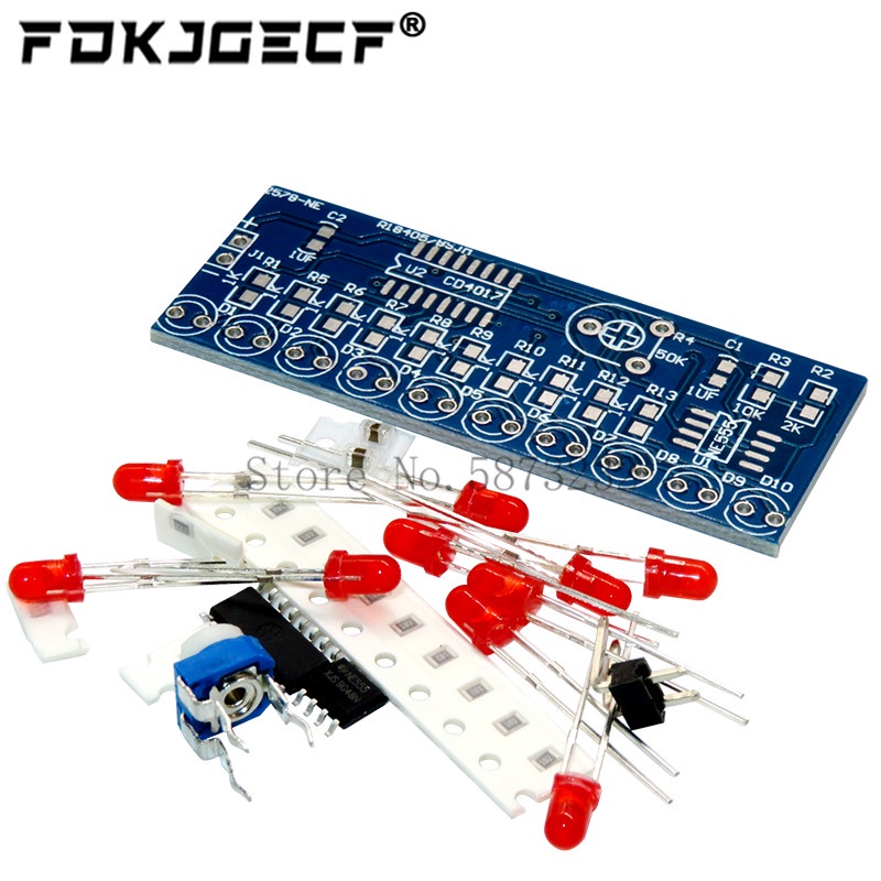 NE555 CD4017 Running LED Flow Light Electronic Production Suite Control ...