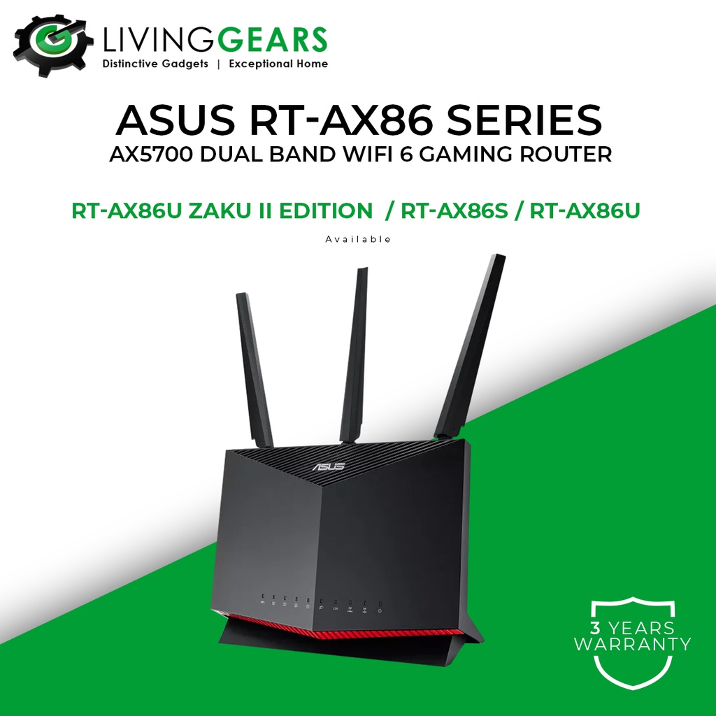 ASUS Router WiFi 6 RT-AX86U / RT-AX86S / RT-AX86U-ZAKU-II-EDITION ...