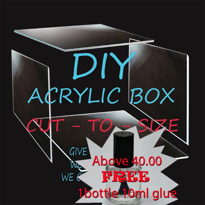 DIY ACRYLIC BOX, KOTAK PLASTIK, ACRYLIC SHEET CUT TO SIZE, KOTAK ...