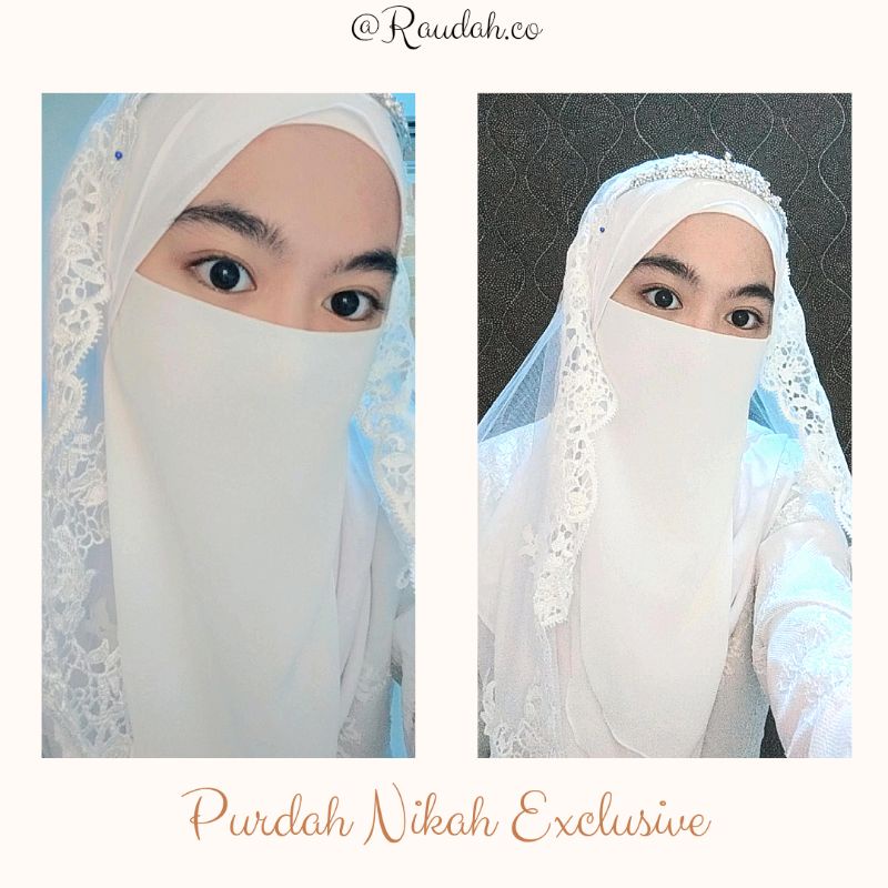 Purdah Pengantin 2 Layer Premium Purdah Nikah 2 Layer Purdah Offwhite ...