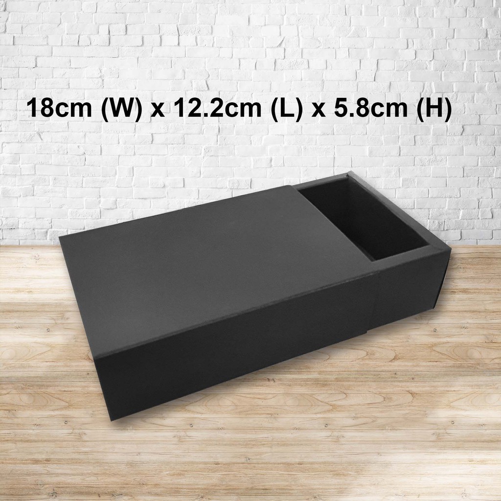 18x12.2x5.8 Black Box | Black Kraft Box | Slide in Black Box | Small ...