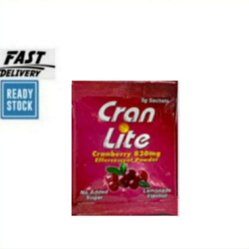 Cran Lite Cranberry 1's/2's Exp:04/2023 Effervescent Powder | Shopee ...
