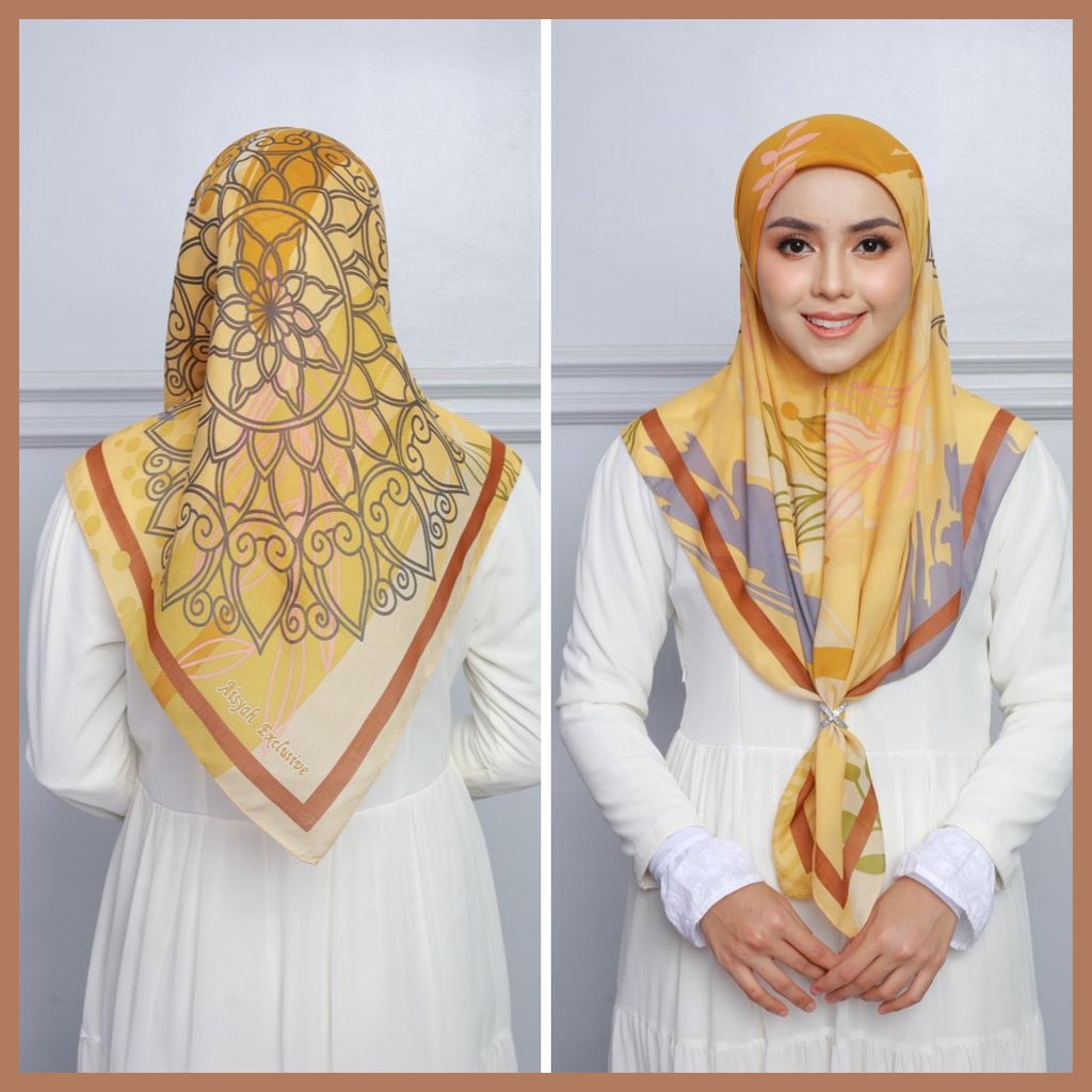 TUDUNG BAWAL Corak BATIK Printed AISYAH EXCLUSIVE Bidang 45 Chiffon ...