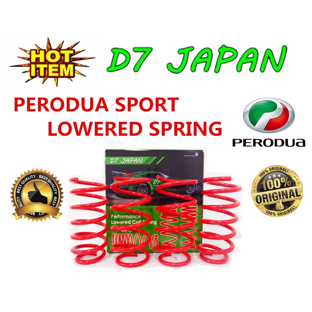 PERODUA D7 SPORT LOWERED SPRING SET 4PC FOR MYVI BEZZA VIVA ALZA KANCIL ...