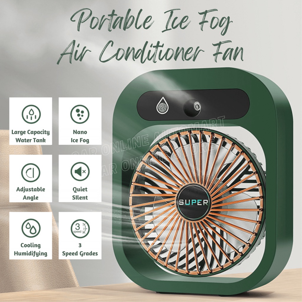Portable USB Nano Spray Ice Fog Fan Air Conditioner Ice Mist Fogging ...