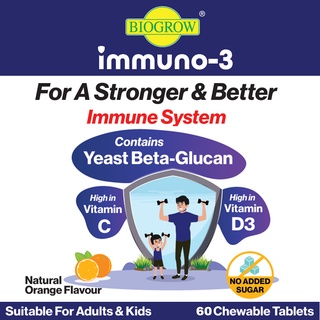 Biogrow IMMUNO-3 Chewable Tablets (60's) | Shopee Malaysia