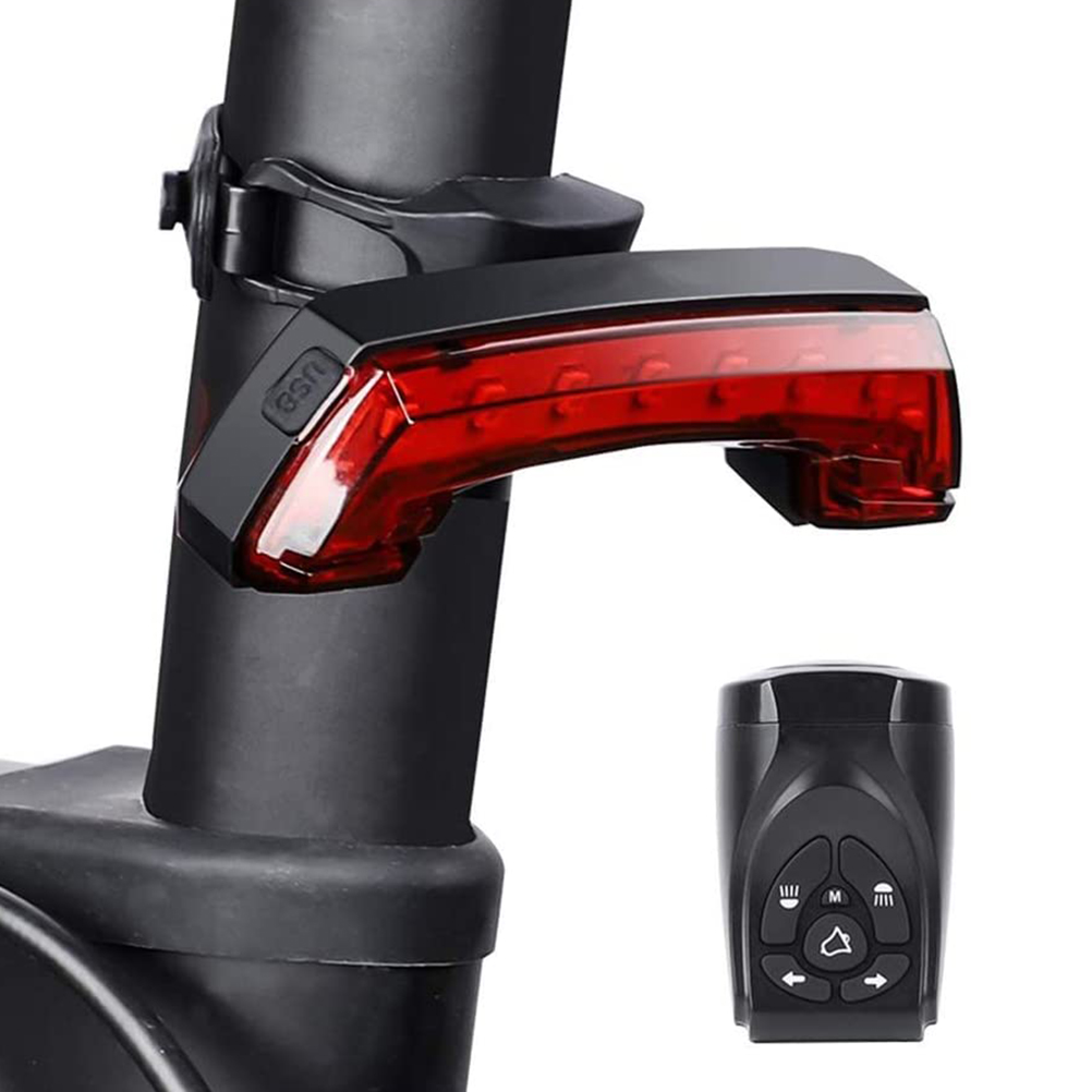 Bicycle Bell Light Wireless Remote Control Bicycle Rear Light Alarm LED ...
