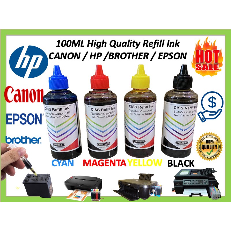 Universal Refill Ink For Canon PIXMA IP1700/1880/2200/2580;MP237/245 ...