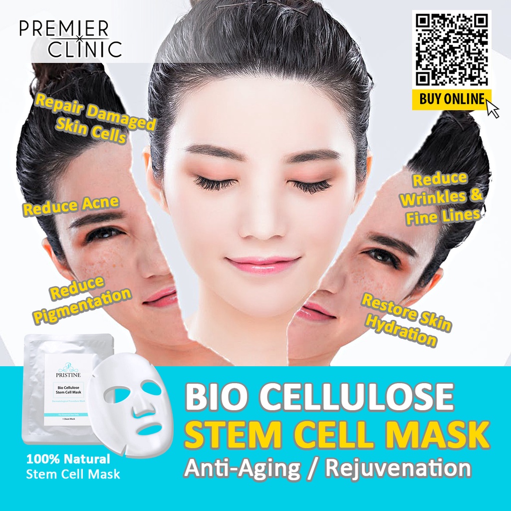 PRISTINE Bio Cellulose Stem Cell Mask (3 pcs) | Anti-Aging & Rejuvenation Mask | Shopee Malaysia