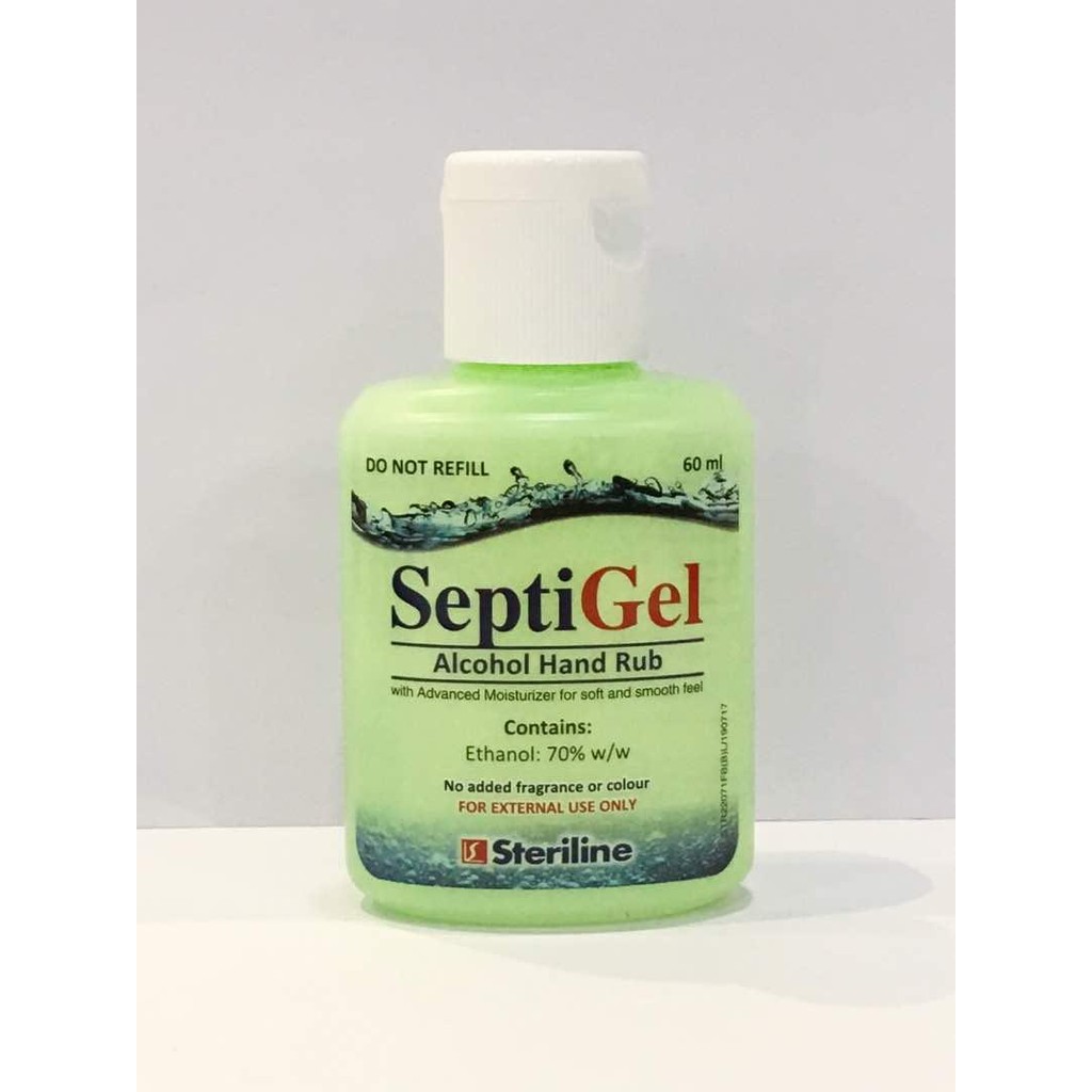 Steriline Septi Gel Alcohol Hand Rub(No-Rinse Hand Sanitizer ) 60ml ...