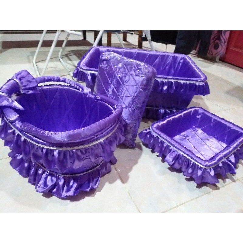 set bakul baby dan tilam baby dari kain satin.(tilam kekabu asli ...