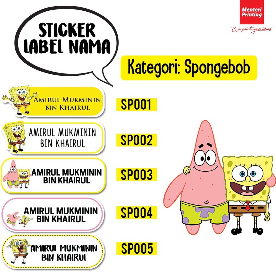 [100PCS] STIKER NAMA DESIGN KARTUN / NAME STICKER CARTOON DESIGN LABEL ...