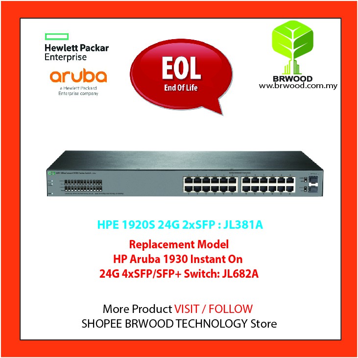 HPE JL381A: OFFICECONNECT 1920S 24G 2SFP 24 PORT 10/100/1000 MBPS C/W 2 ...