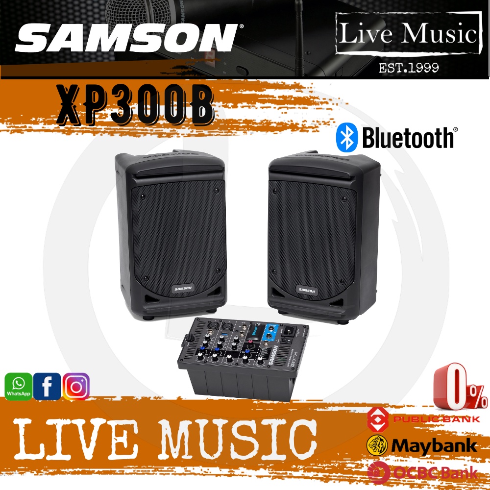 Samson Expedition XP300B 300W 6 Channel Portable PA System With ...