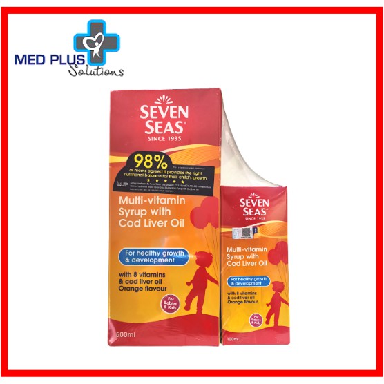 Seven Seas Kids Multivitamin Syrup with Cod Liver Oil 500ml + 100ml ...