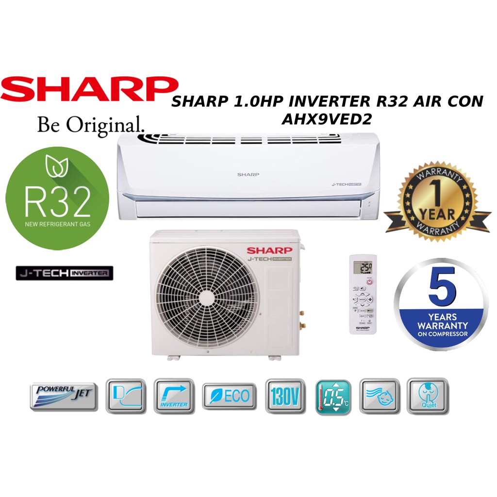 Sharp 1.0hp r32 inverter air conditioner ahx9ved2//aux9ved2 | BeeCost